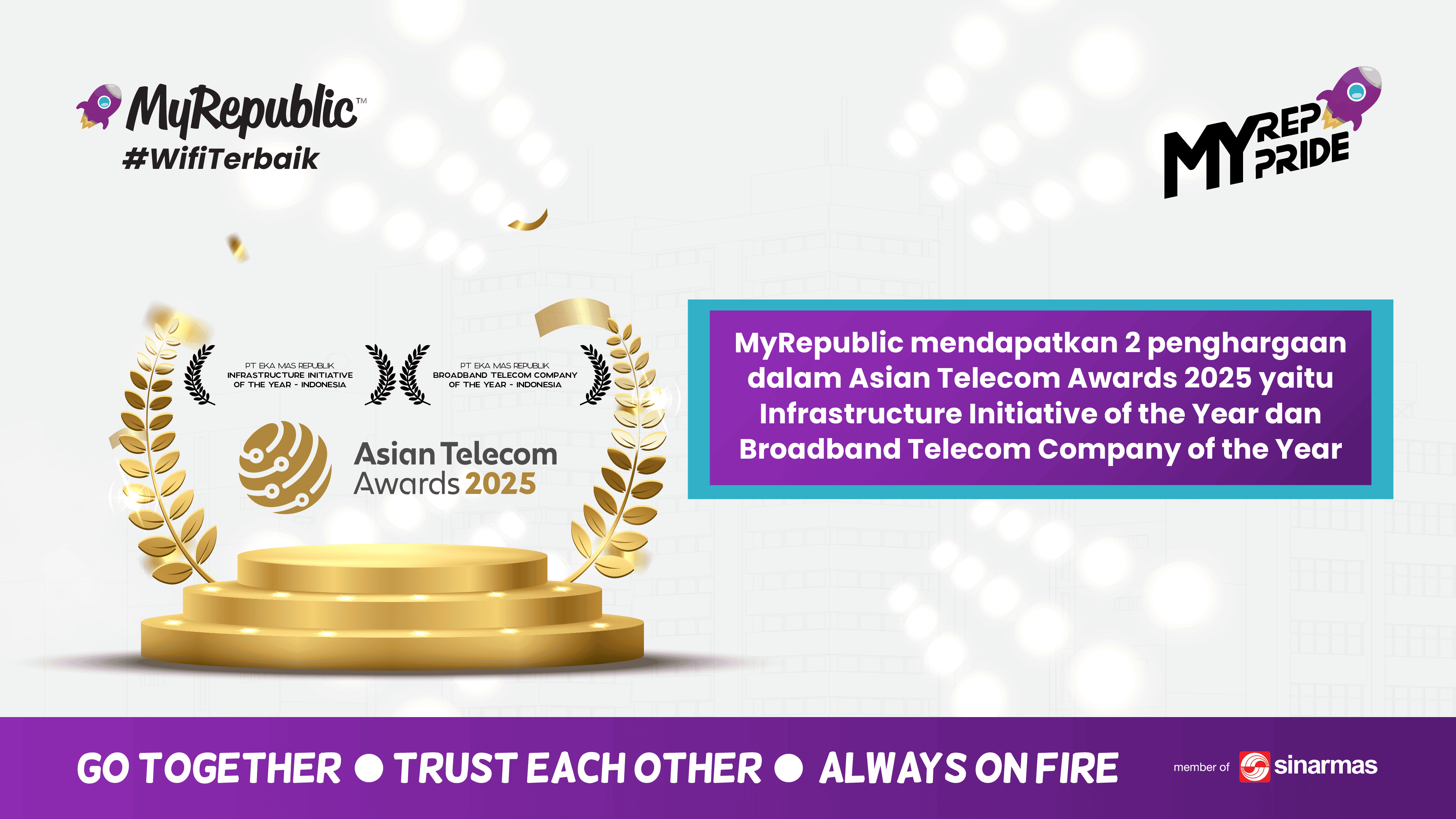 MyRepublic Raih 2 Penghargaan Asian Telecom Awards 2025
