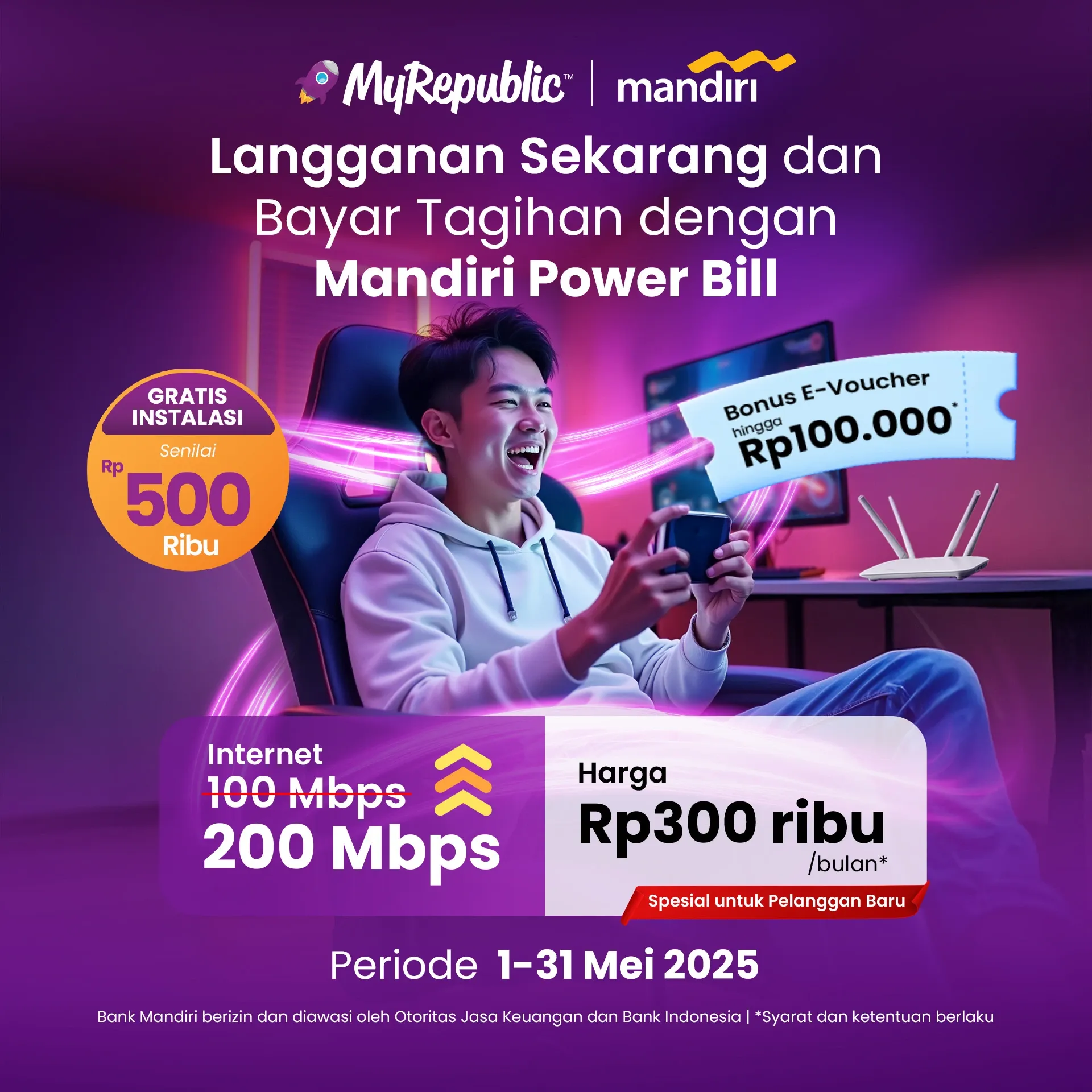 Promo gratis upgrade kecepatan dan E-Voucher dengan pembayaran melalui ...