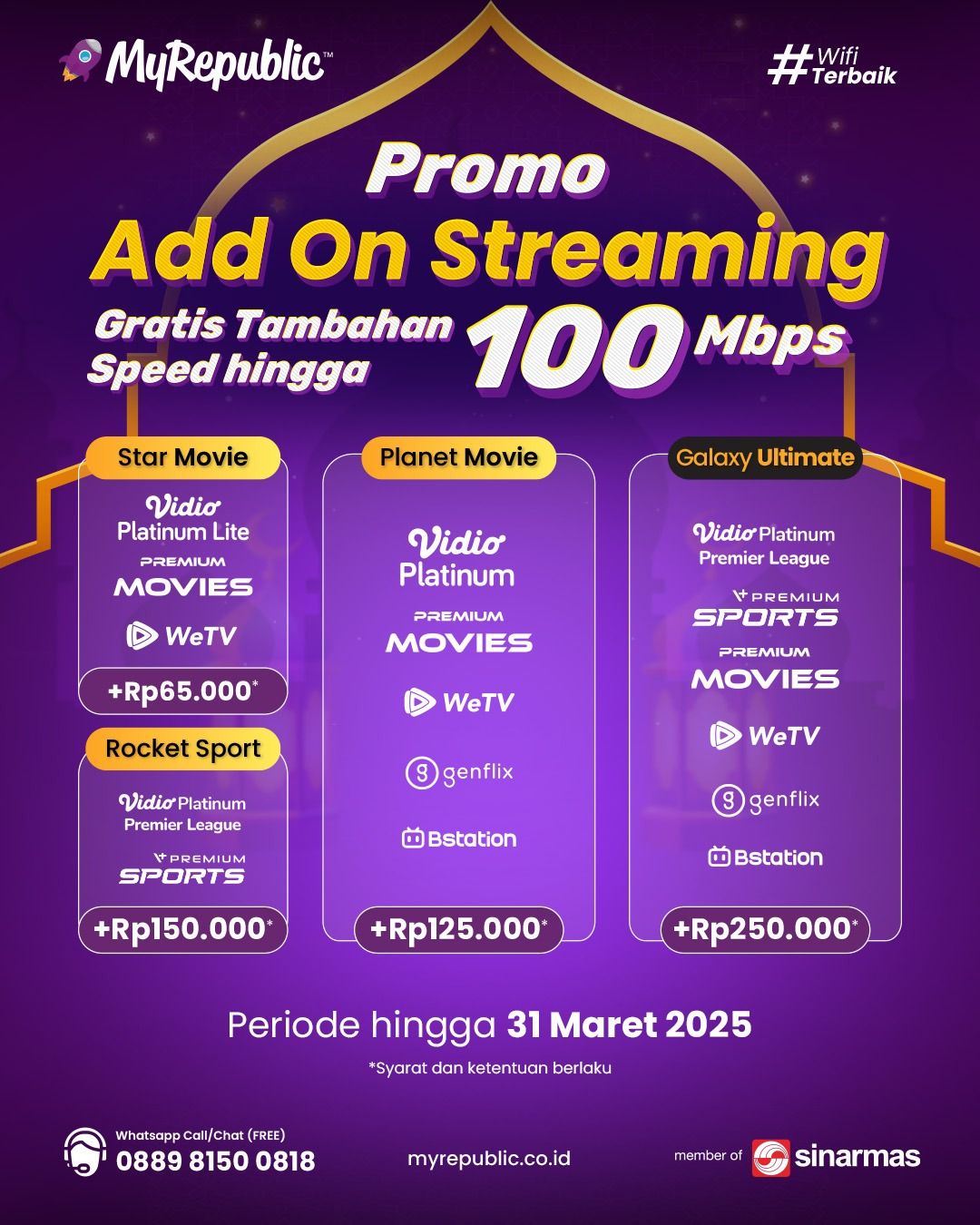 Promo Add On Streaming MyRepublic: Hiburan Tanpa Batas dengan Gratis Speed Upgrade